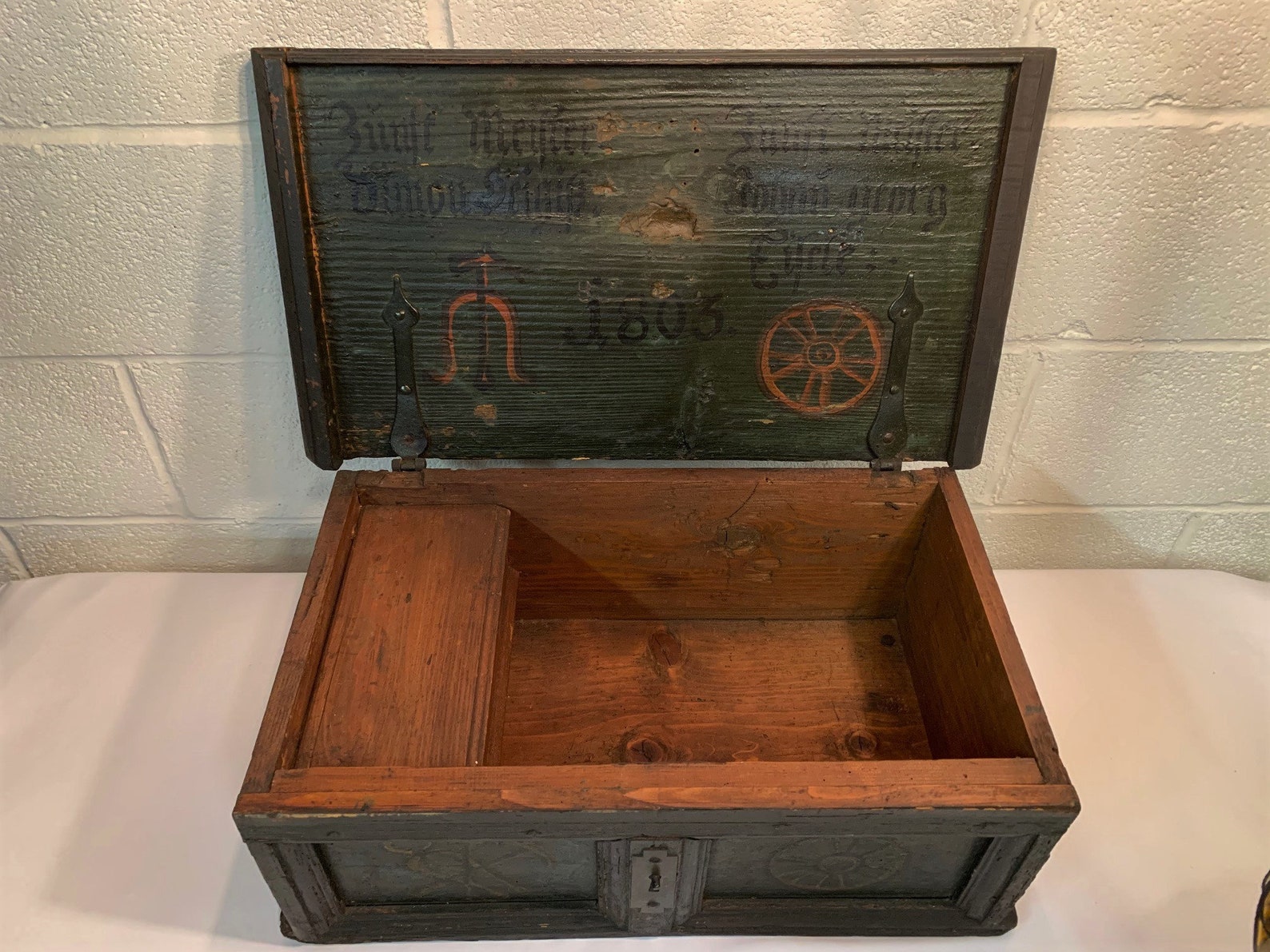 Antique German Hand Painted Wooden Strong Box Dated 1803 W - Etsy