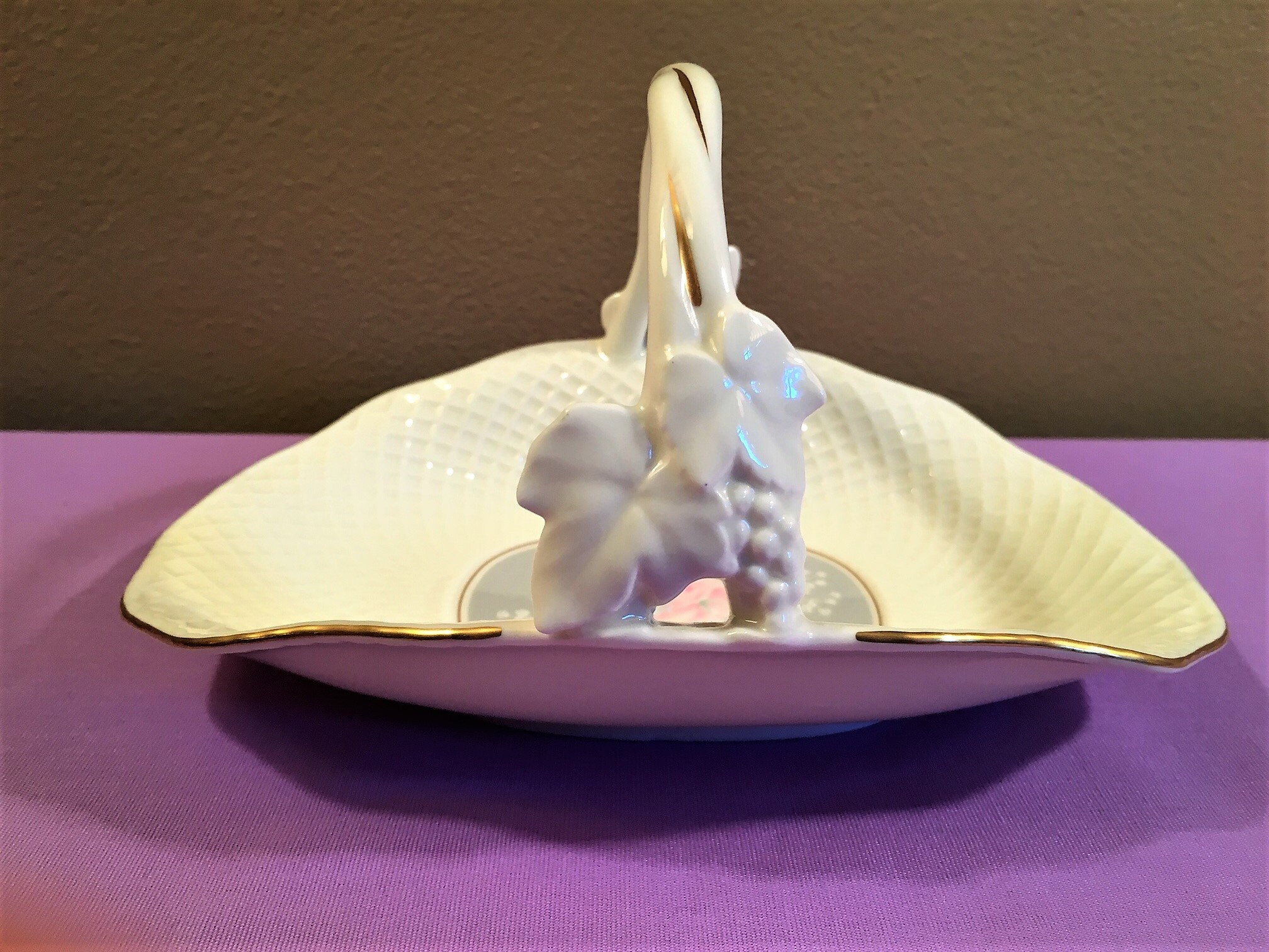 Mikasa Ivory Bone China Botanical Porcelain Basket, Narumi, Japan, Rose ...