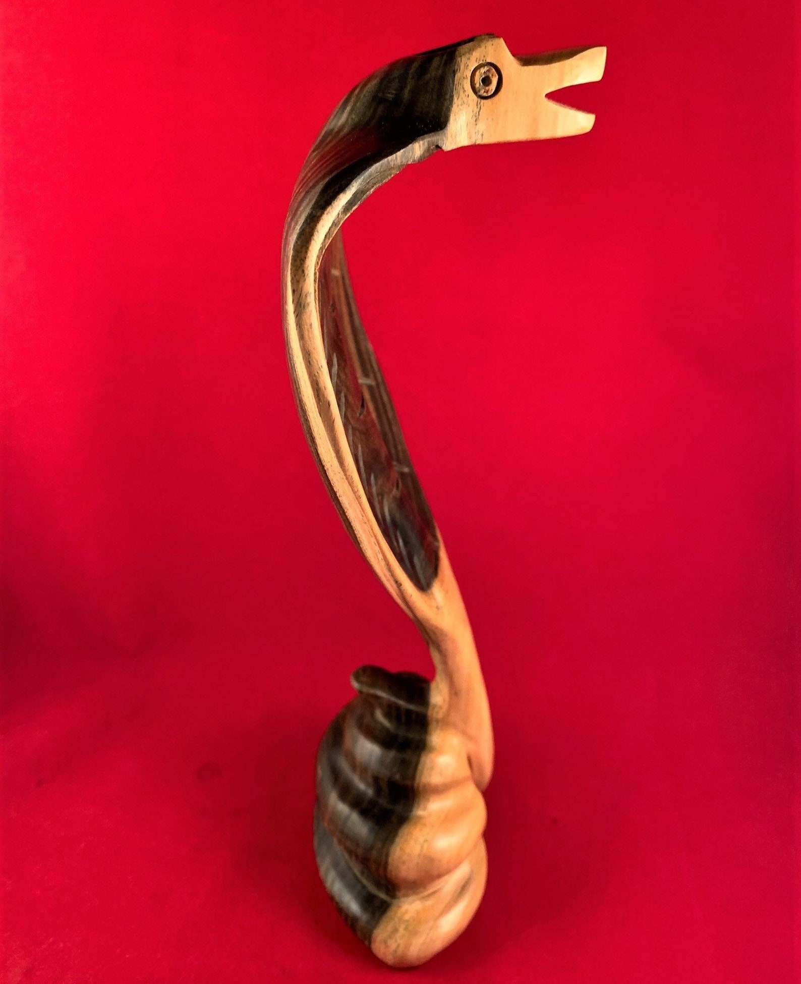 King Carved Wooden Cobra Statue Sculpture Vintage Cobra Snake - Etsy