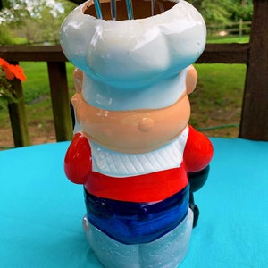 Vintage Bar B Que Chef Pig Out Utensil Holder, French Chef Barbeque ...