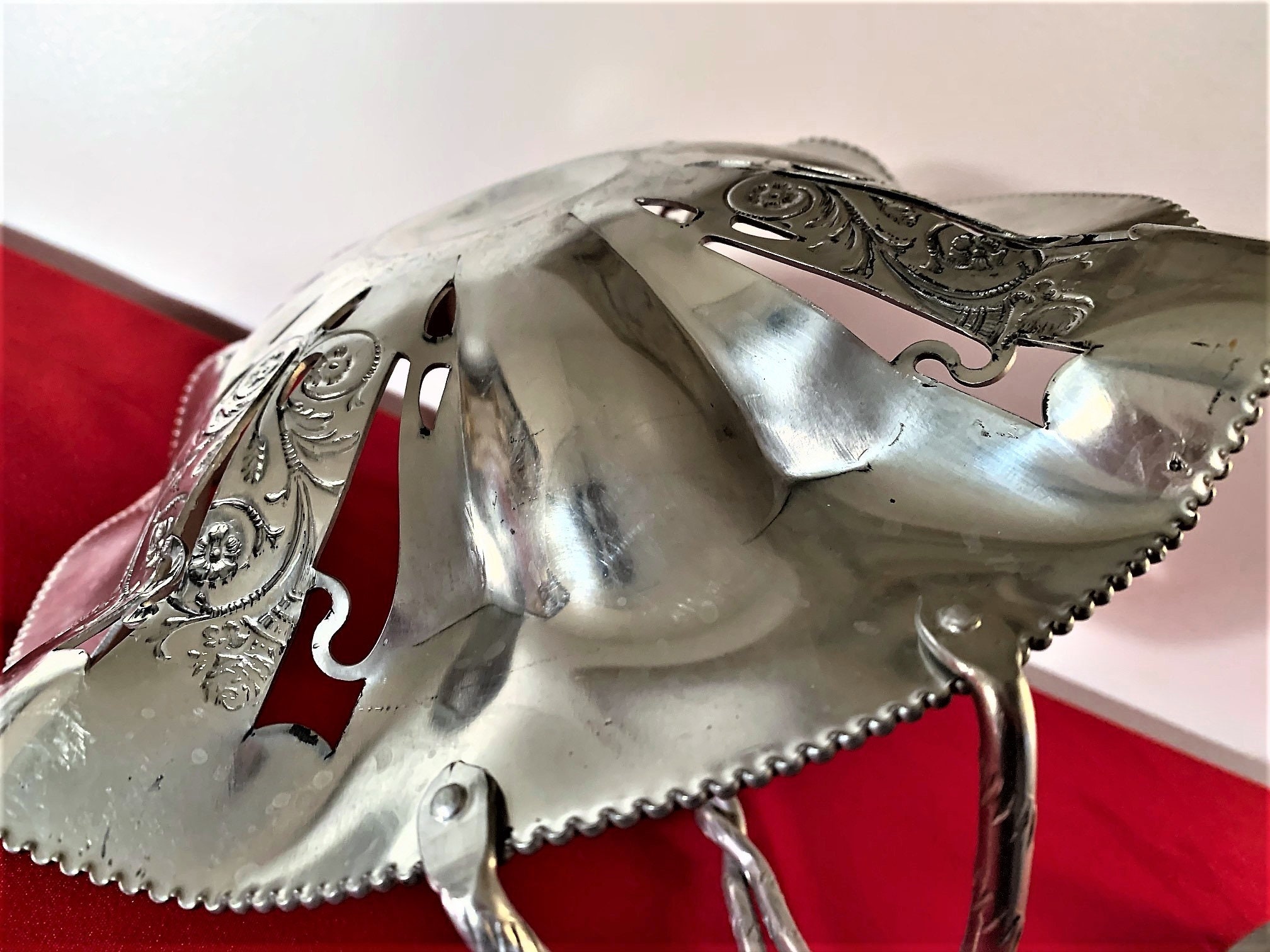 Hammered Aluminum Embossed Metal Basket W Twist Handle Hand - Etsy