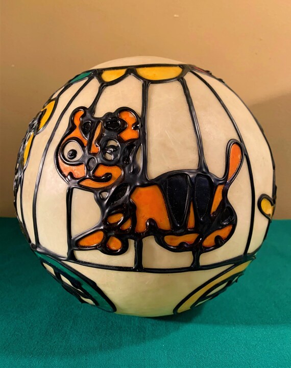 Vintage Fiberglass Circus Lamp Shade for Nursery Lions and | Etsy