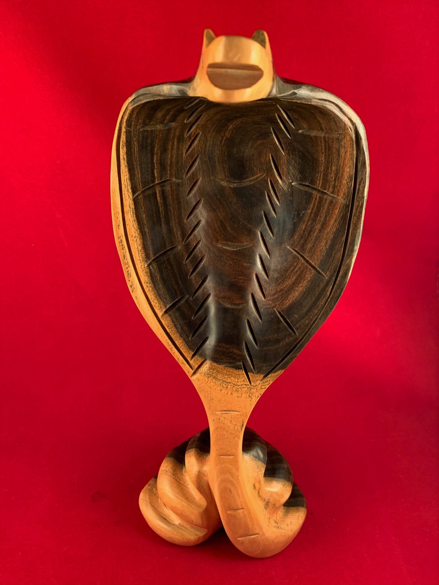 King Carved Wooden Cobra Statue Sculpture Vintage Cobra Snake - Etsy
