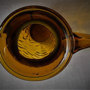 Vintage Miniature Dark Honey Amber Glass Pitcher With Textured Bark ...
