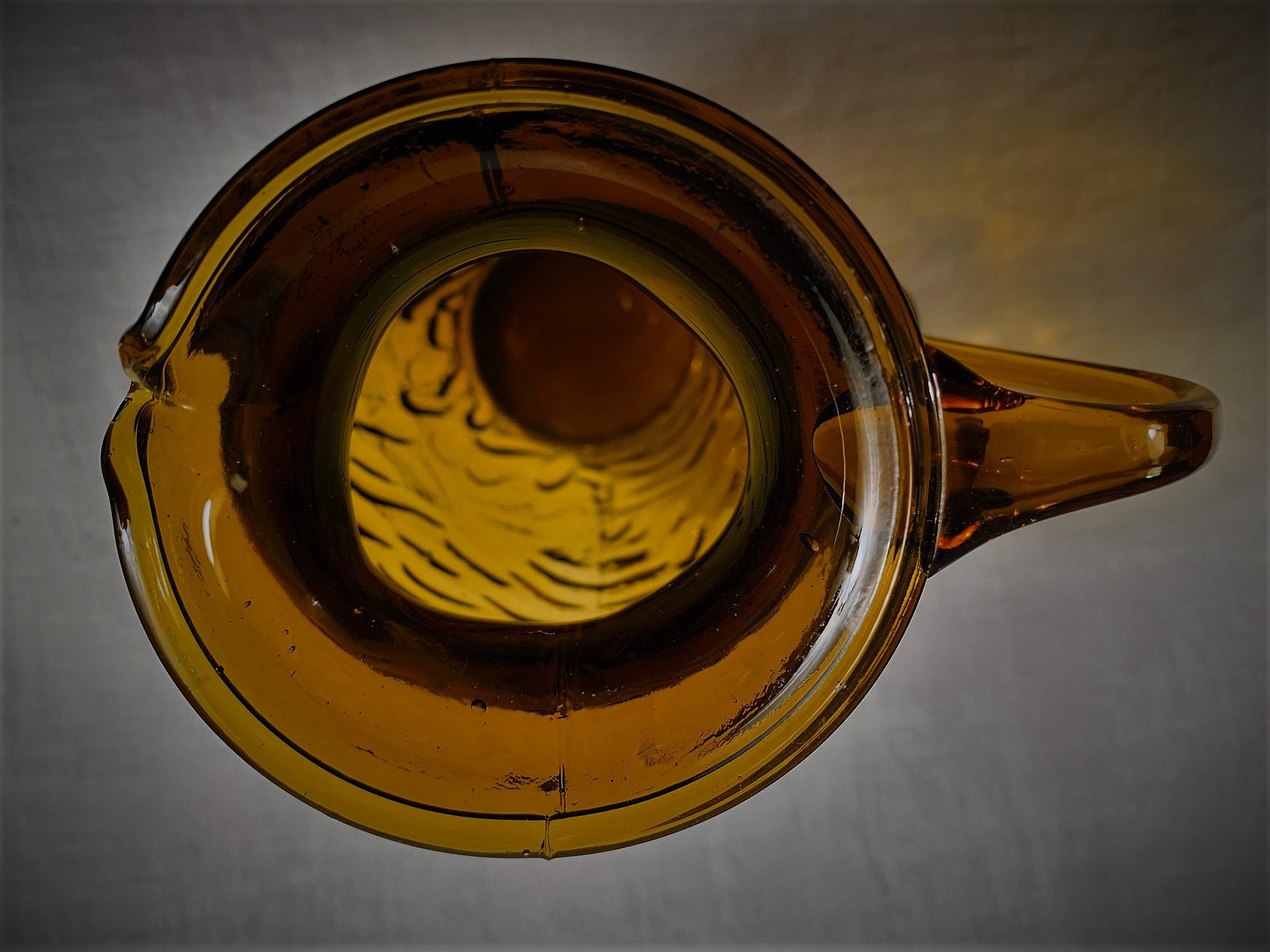Vintage Miniature Dark Honey Amber Glass Pitcher With Textured - Etsy