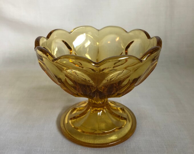 Anchor Hocking Fairfield Pattern Amber Honey Gold Compote Dish, Pale ...