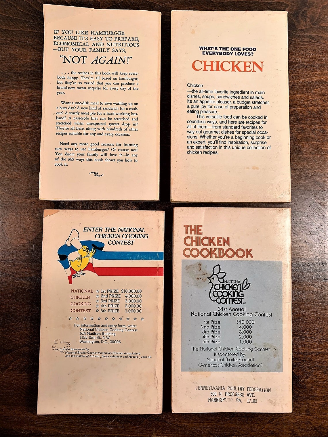 Vintage Paperback Chicken & Hamburger Cookbooks Set of 4 | Etsy
