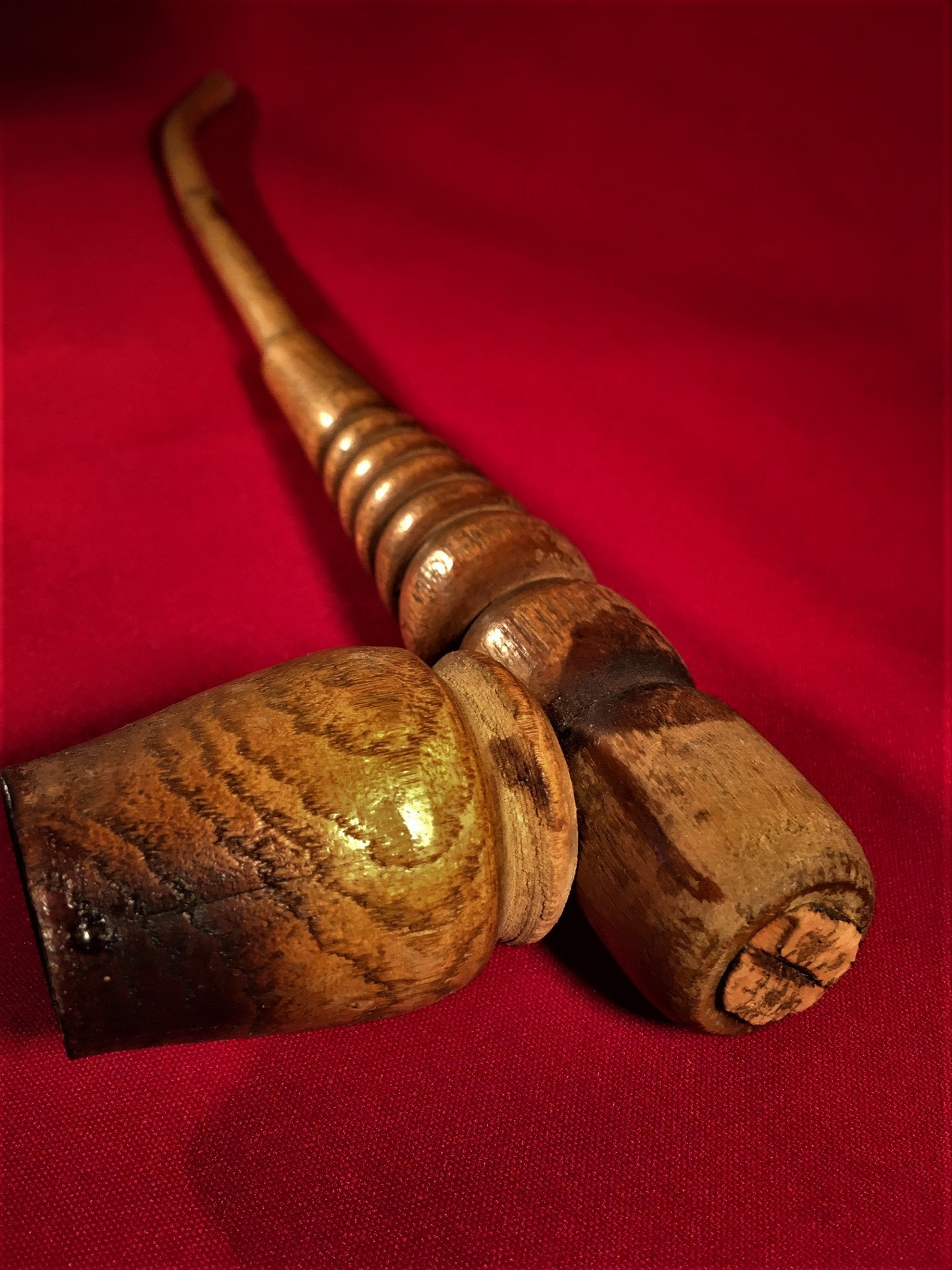 Wooden Long Stemmed Pipe With Bamboo Stem Vintage Pipe - Etsy