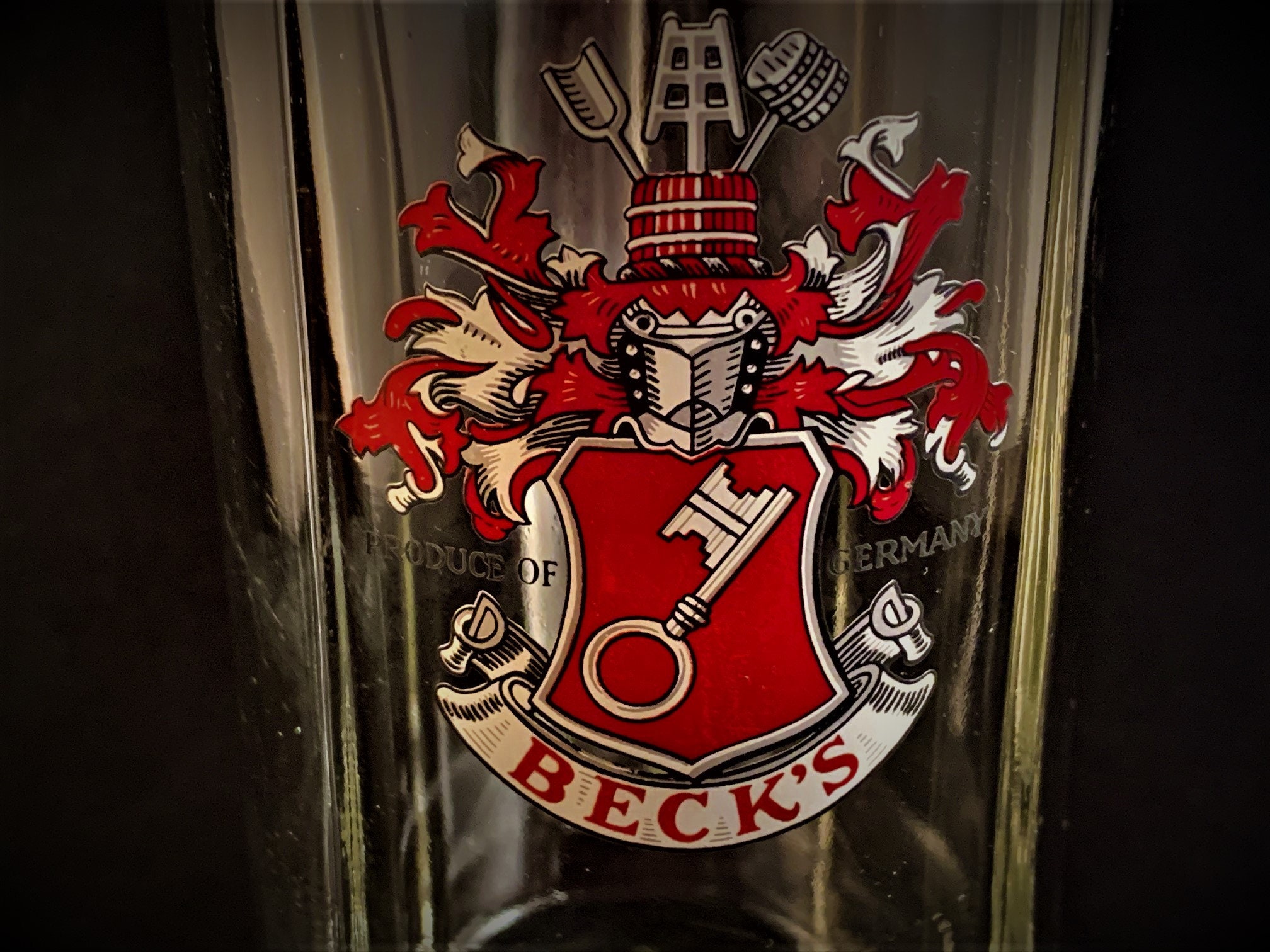 Beck's Clear Glass Beer Mug Holds 12 Fl. Oz. Made in - Etsy