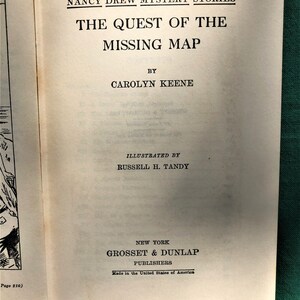 The Quest of the Missing Map Nancy Drew Mystery Stories by Carolyn ...