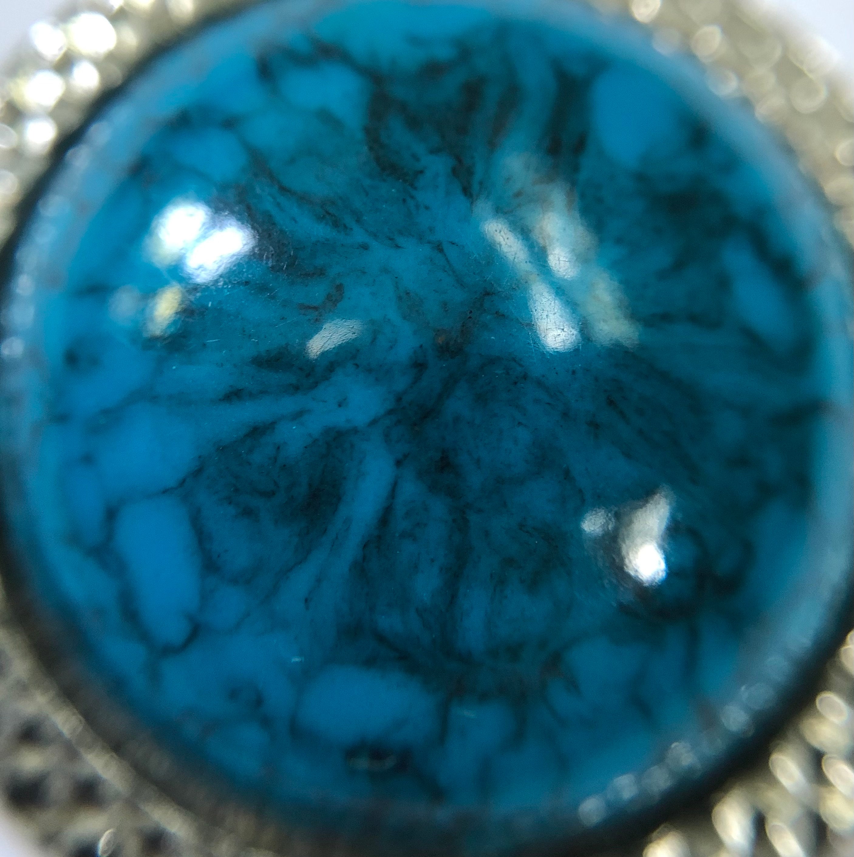 Set of Two Blue Vintage Pendants One Light Blue Circle - Etsy