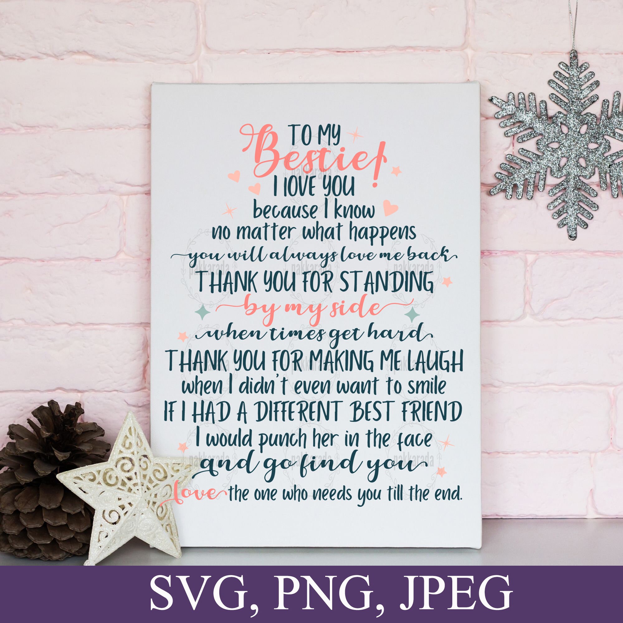 To My Bestie Svg Best Friends Gifts Birthday Gifts for - Etsy