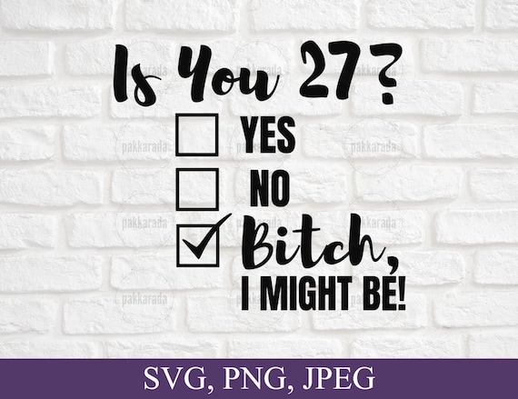 Funny 27th Birthday Svg is You 27 Bitch I Might Be Svg | Etsy