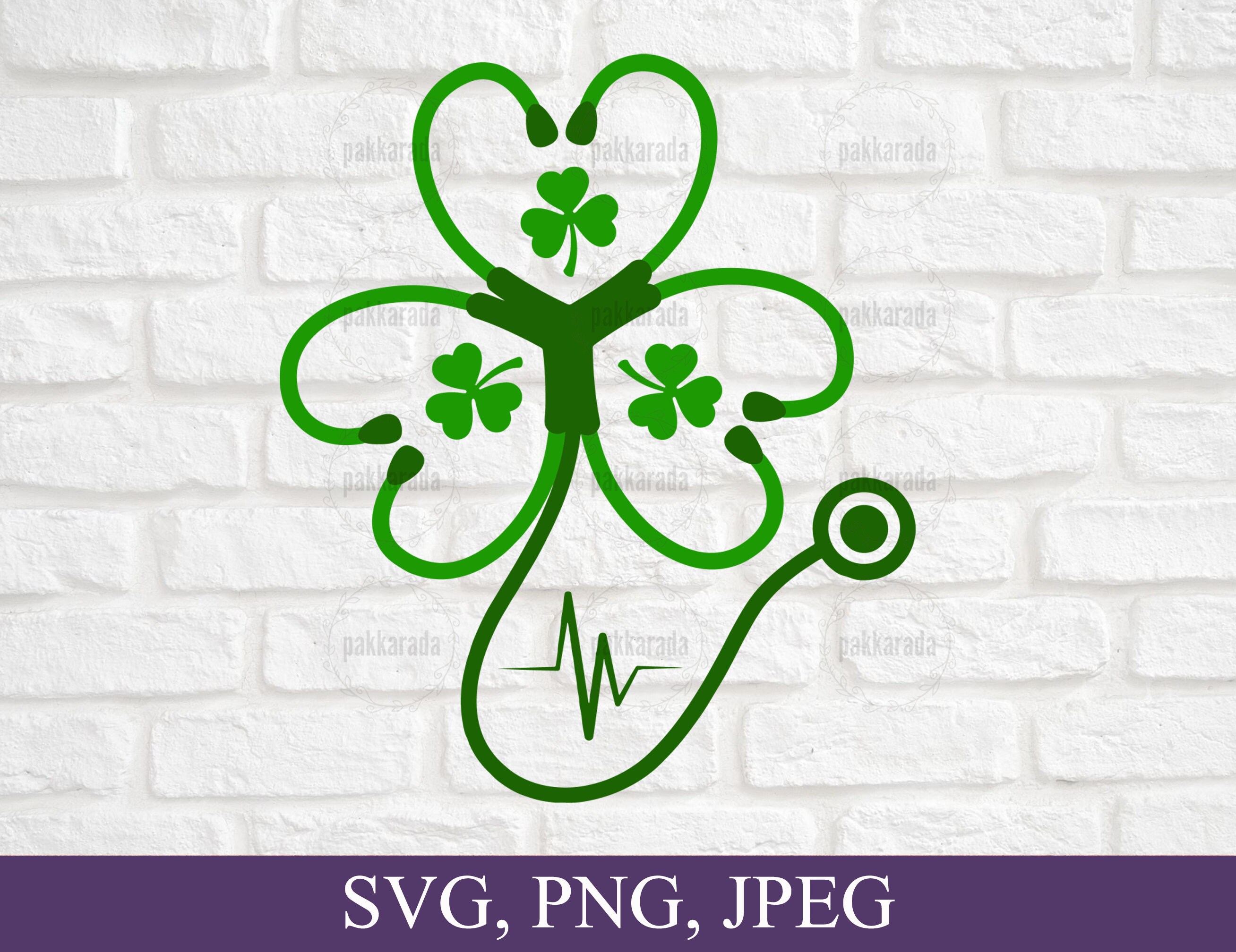 Nurse St. Patrick's Day Svg Stethoscope Svg Shamrock - Etsy España