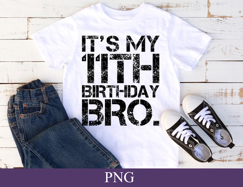 It's My 11th Birthday Bro. PNG Vintage Retro Birthday - Etsy