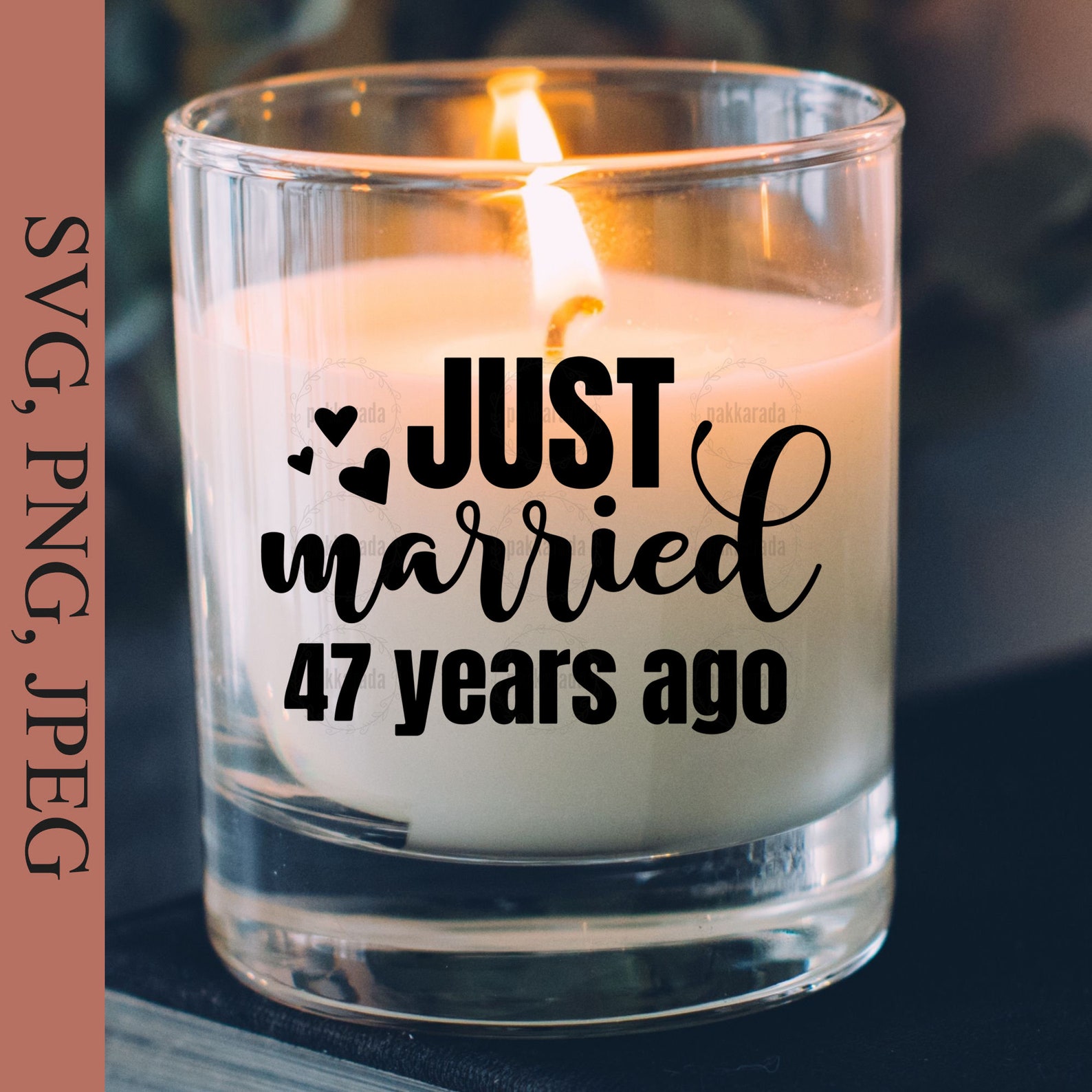 Just Married 47 Years Ago Svg, Anniversary Svg, Marriage Svg, Couples ...