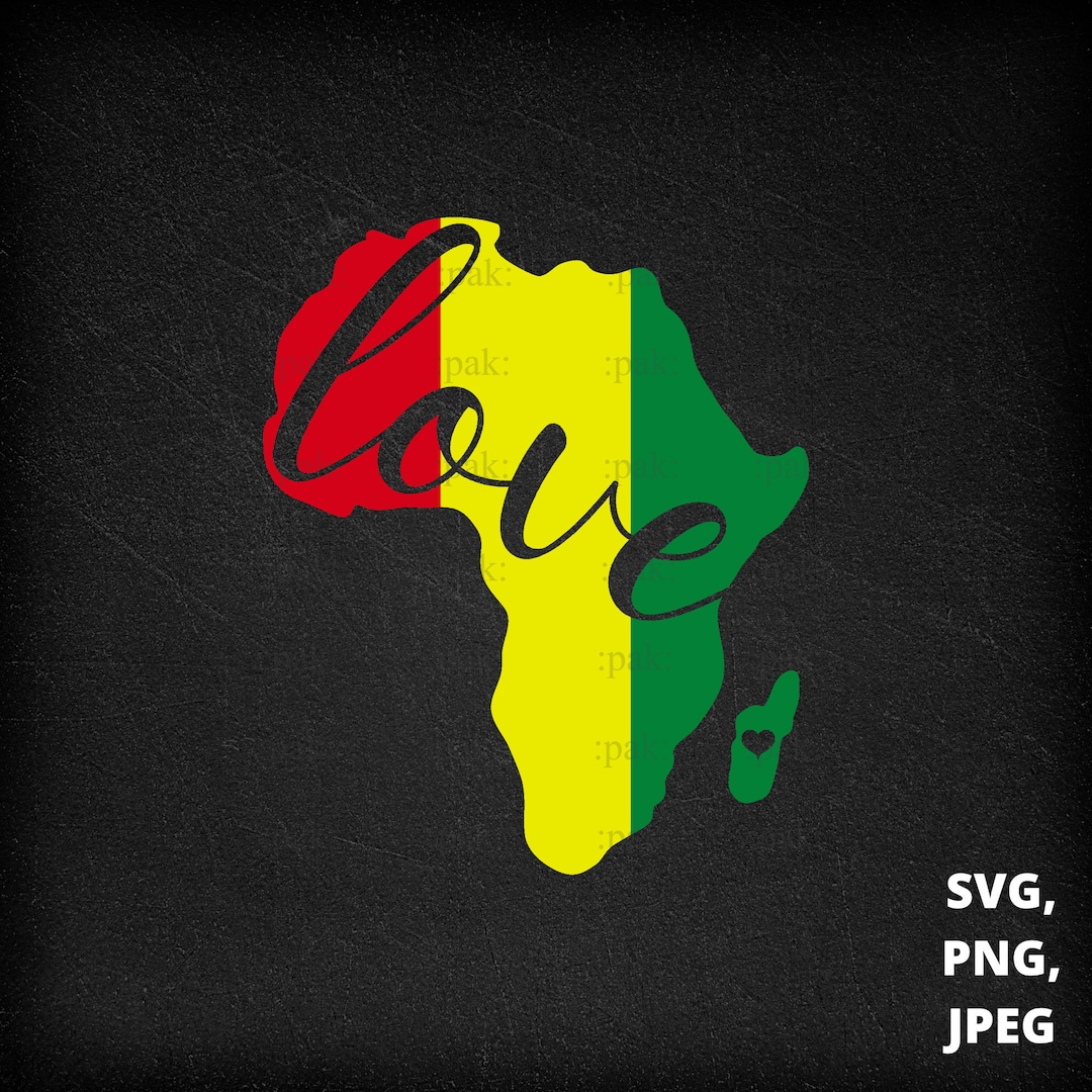 Africa Love Flag SVG, Black History Month Svg, Black Africa Flag, Love ...