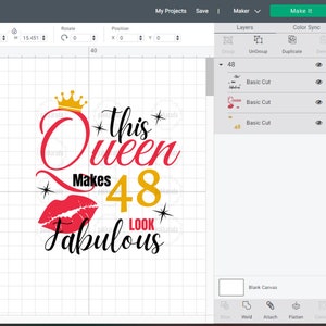 This Queen Makes 48 Look Fabulous Svg, 48th Birthday Svg, 48 Years Old ...