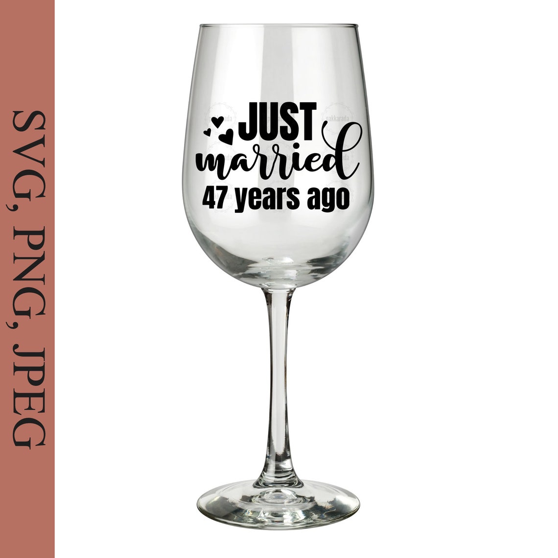 Just Married 47 Years Ago Svg, Anniversary Svg, Marriage Svg, Couples ...