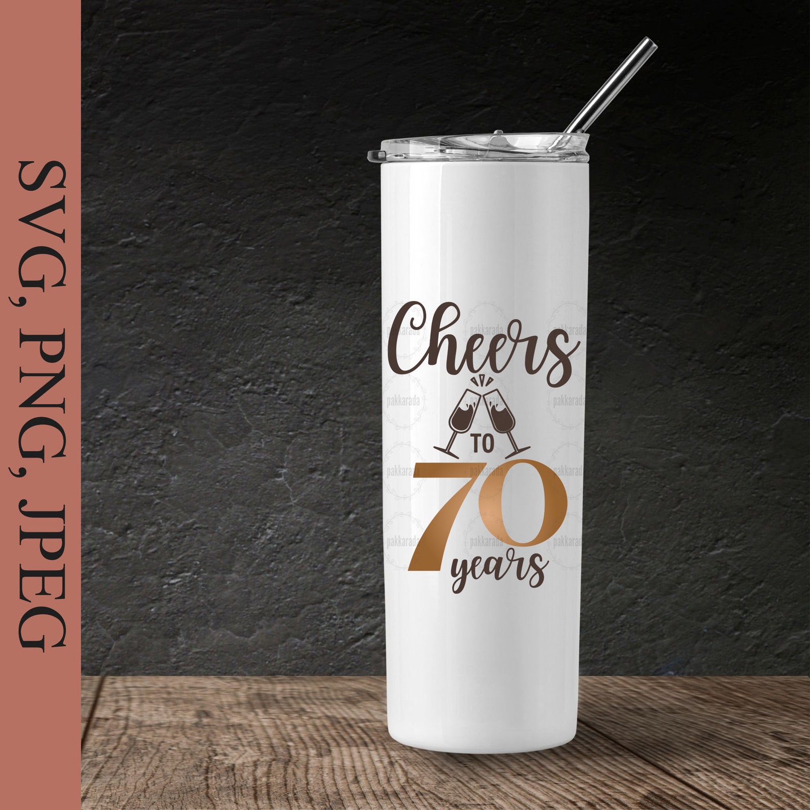70th Birthday SVG Cheers to 70 Years SVG File 70th | Etsy