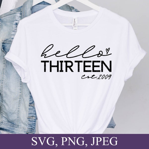 Hello Thirteen Svg - Etsy