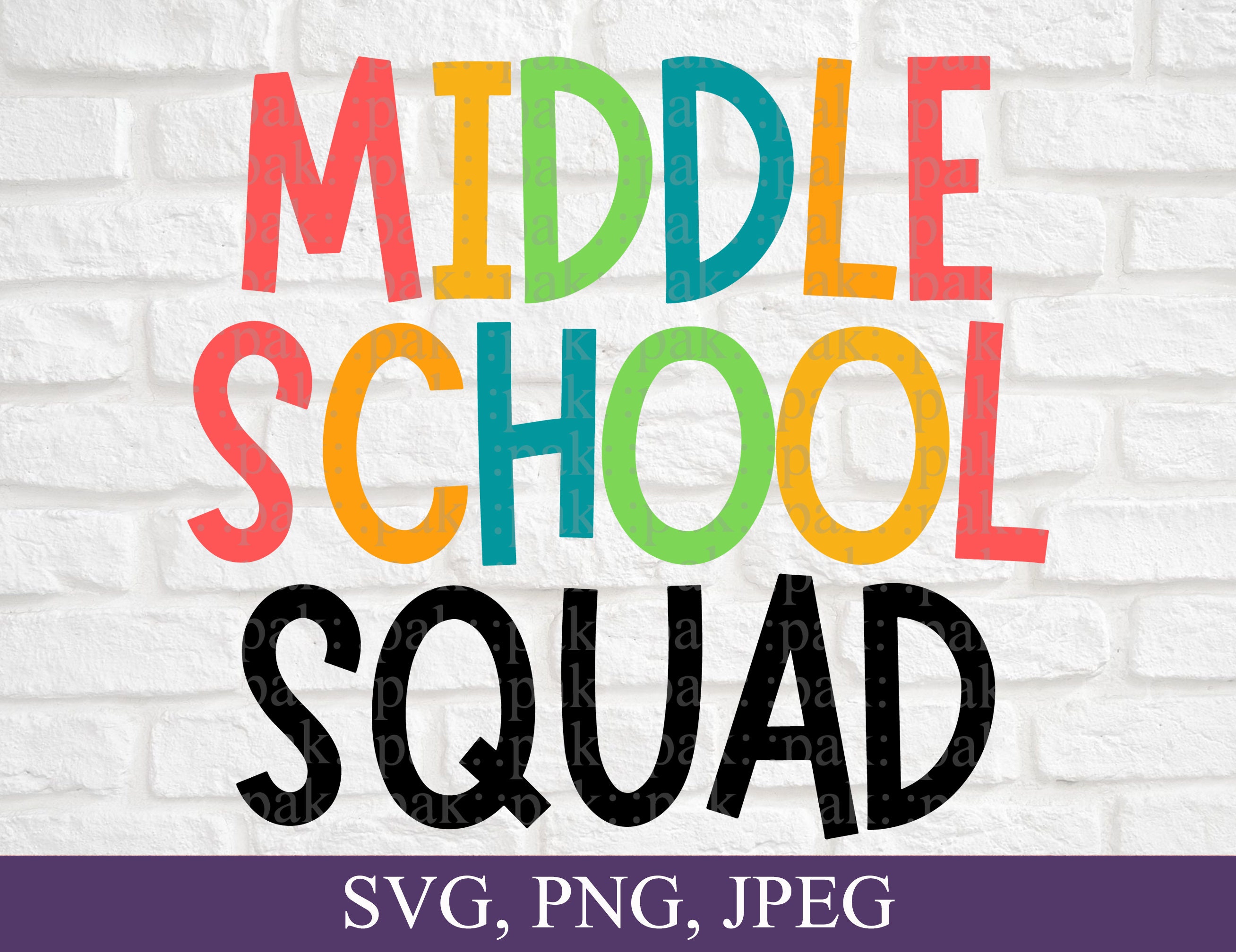 Middle School Squad Middle School Svg Back to School Svg - Etsy