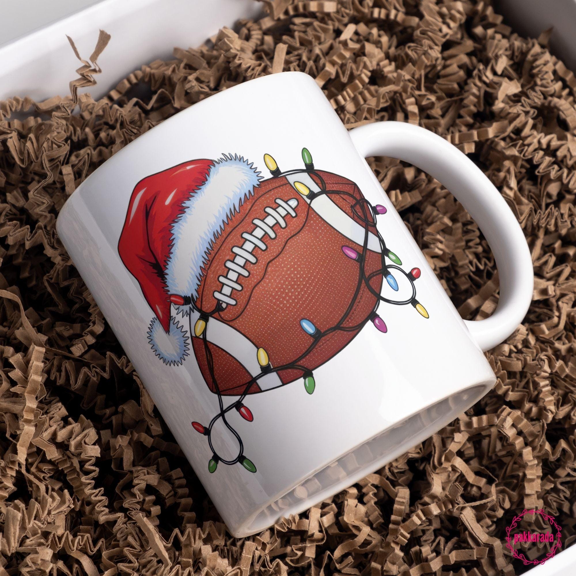 Christmas Football PNG, Festive Santa Hat Design, Sports Holiday ...