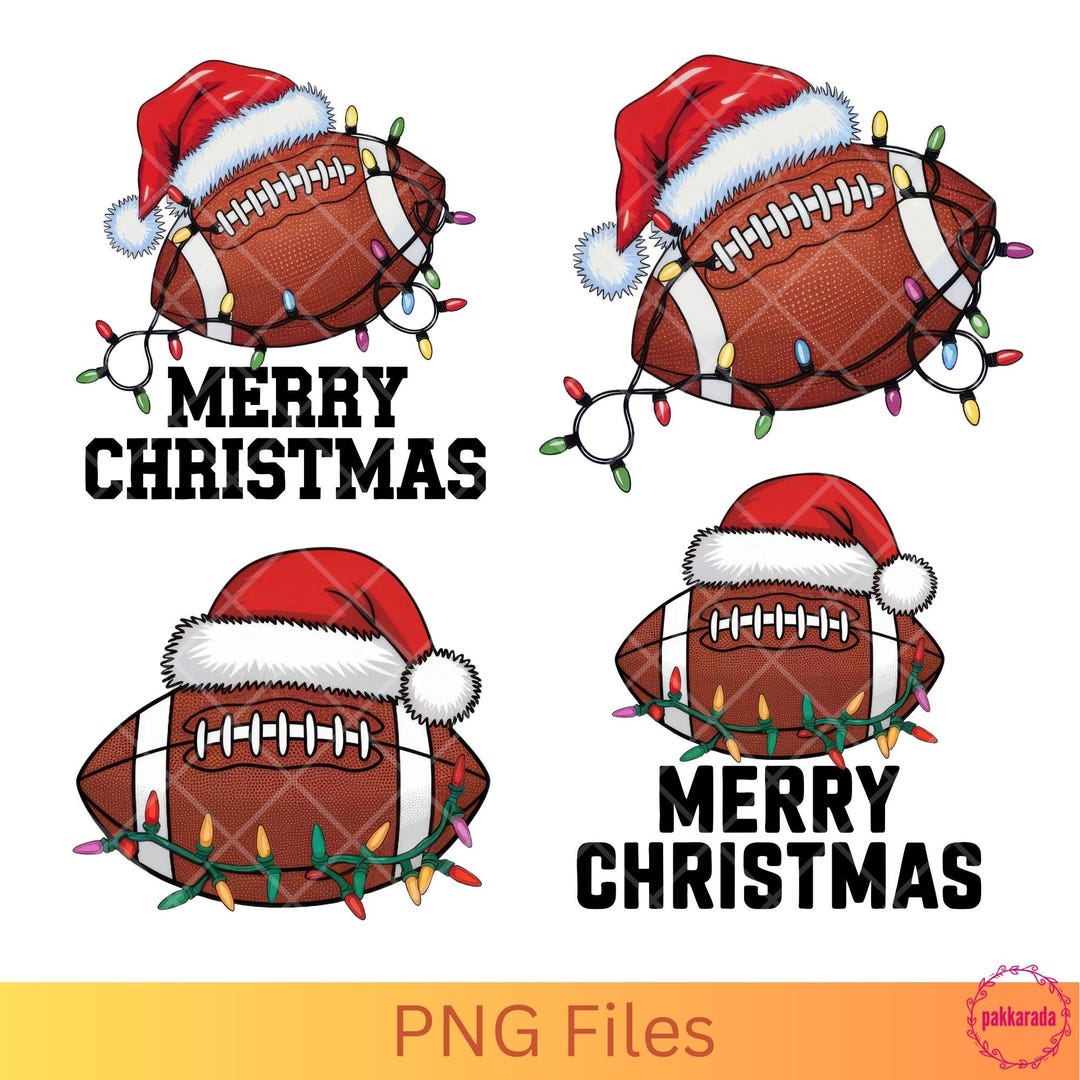 Christmas Football PNG, Festive Santa Hat Design, Sports Holiday ...