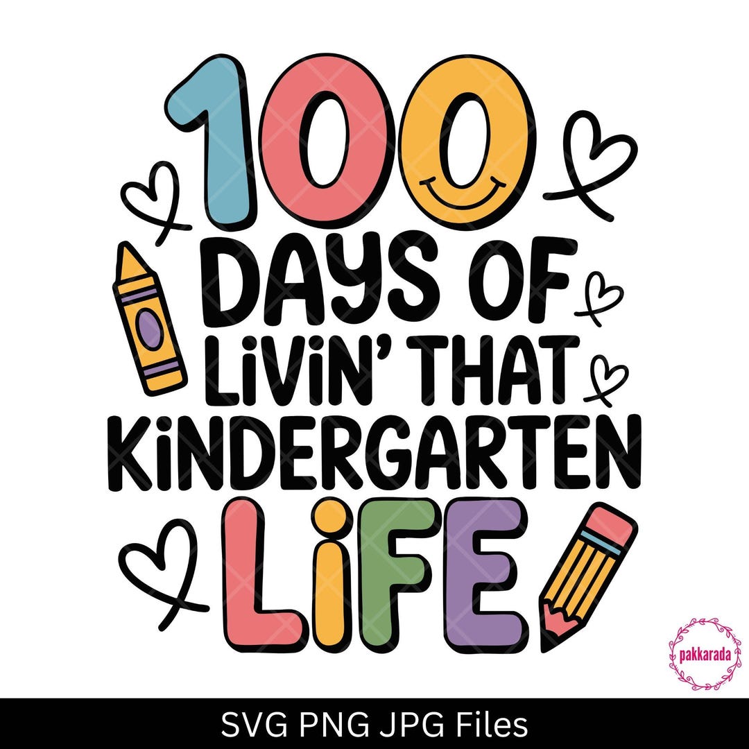 100 jours de vie à la maternelle SVG, 100e jour d'école SVG, conception ...