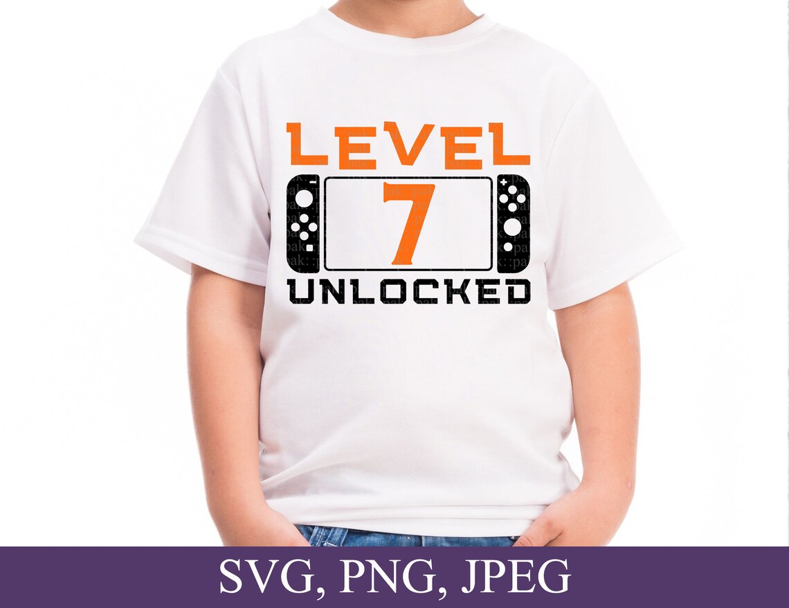 Level 7 Unlocked 7th Birthday Svg Birthday Boy Svg 7th - Etsy
