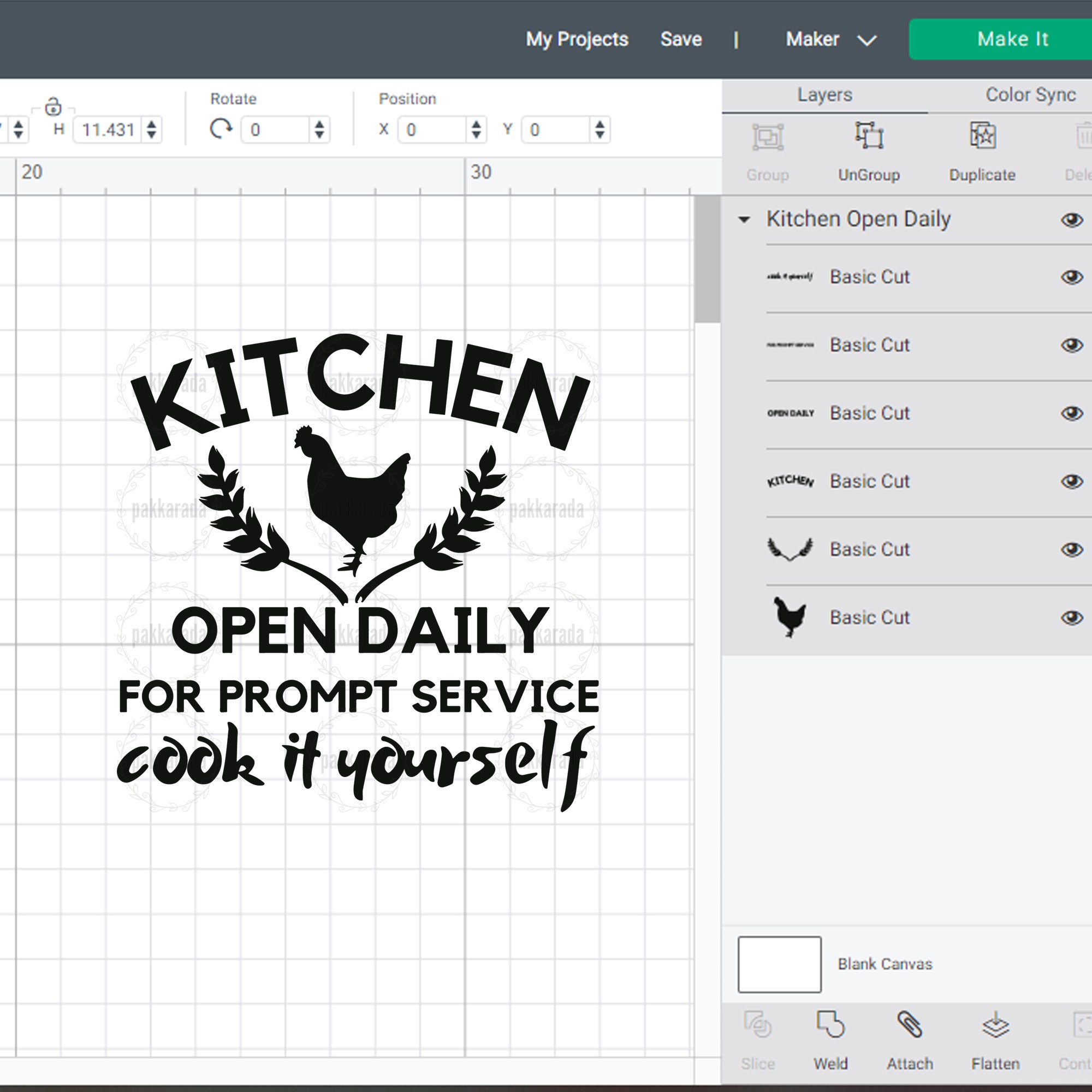 Kitchen Open Daily SVG Cut File Prompt Service Cook It | Etsy