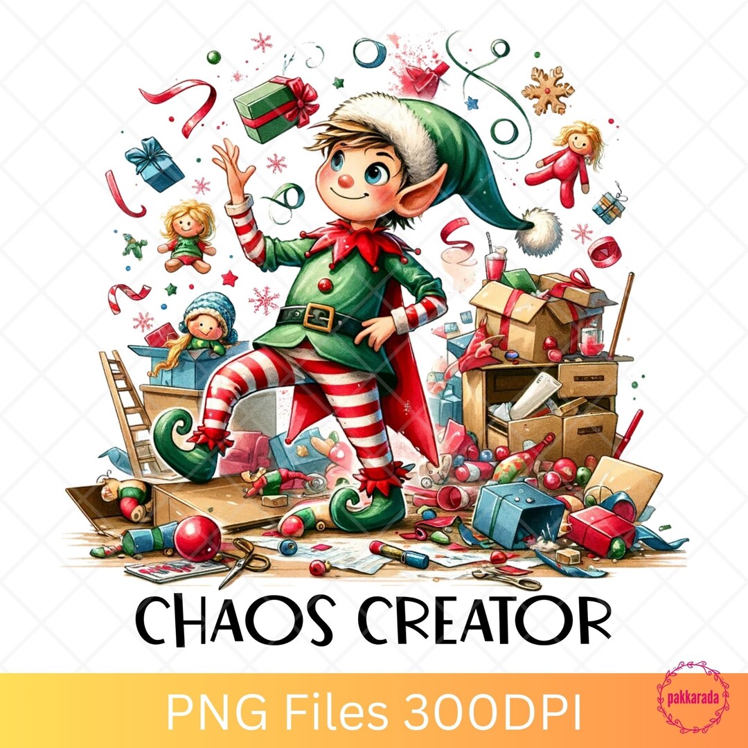Chaos Creator Elf, Christmas Elf, Funny Kids Boys Girls, Xmas Party ...