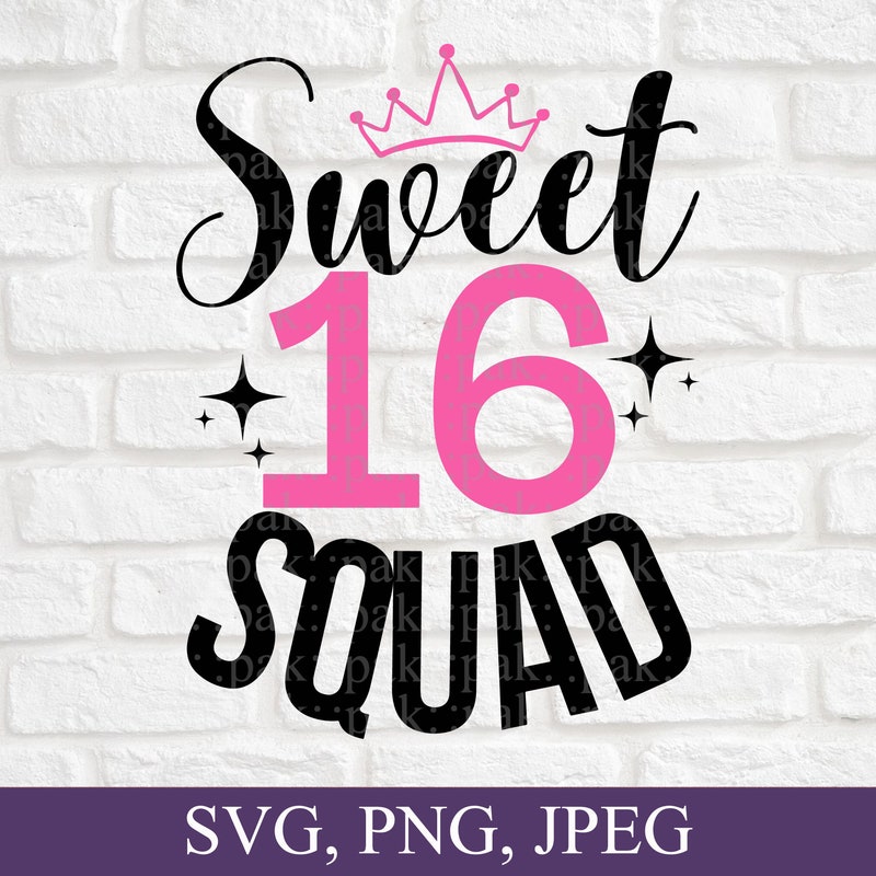 Sweet 16 Svg - Etsy