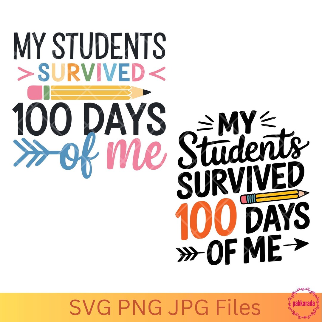 My Students Survived 100 Days of Me SVG | Funny Teacher SVG Design for ...