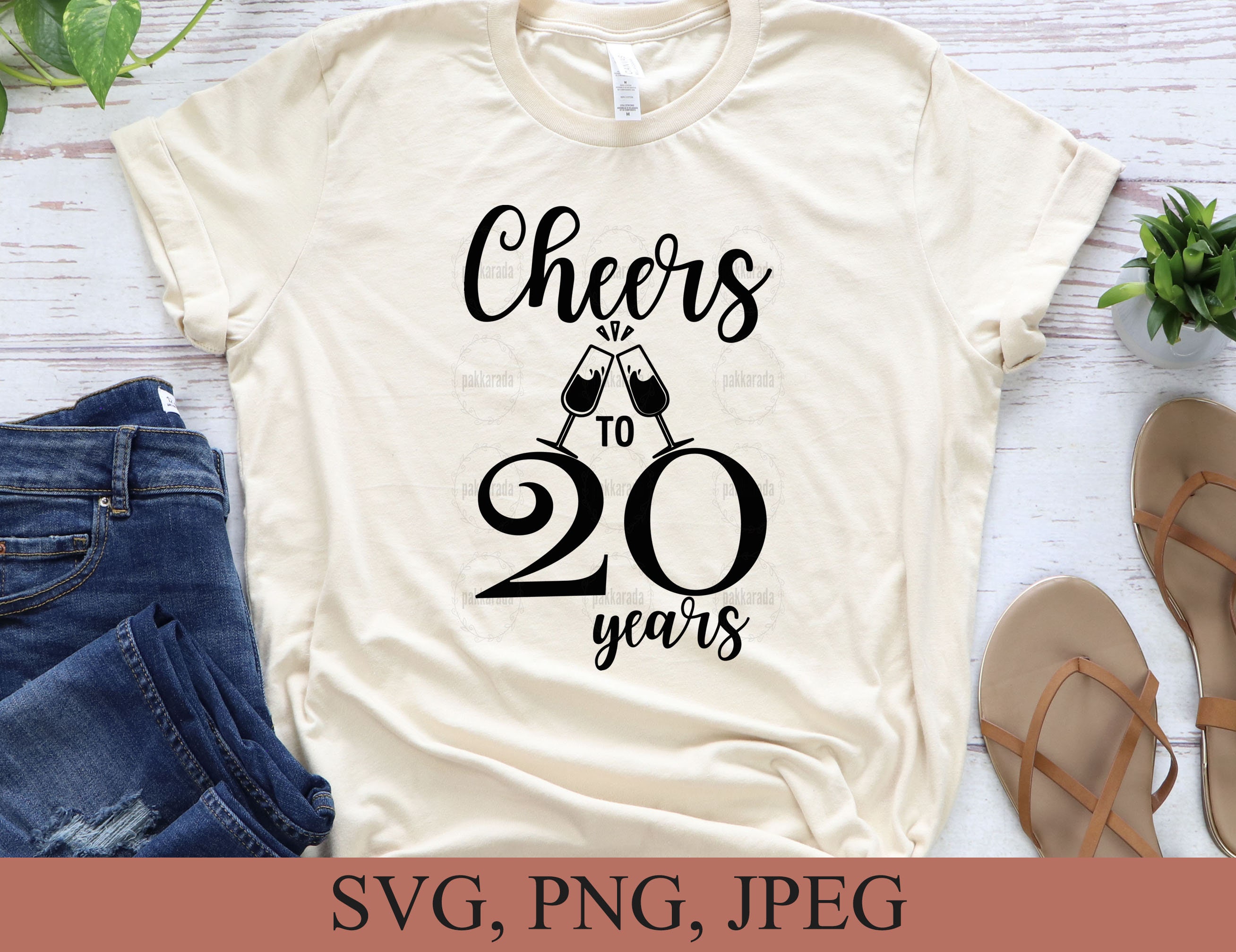 20th Birthday SVG Cheers to 20 Years SVG File 20th - Etsy