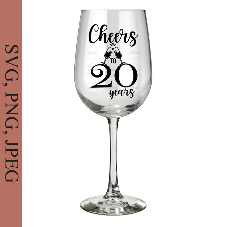 20th Birthday SVG Cheers to 20 Years SVG File 20th - Etsy