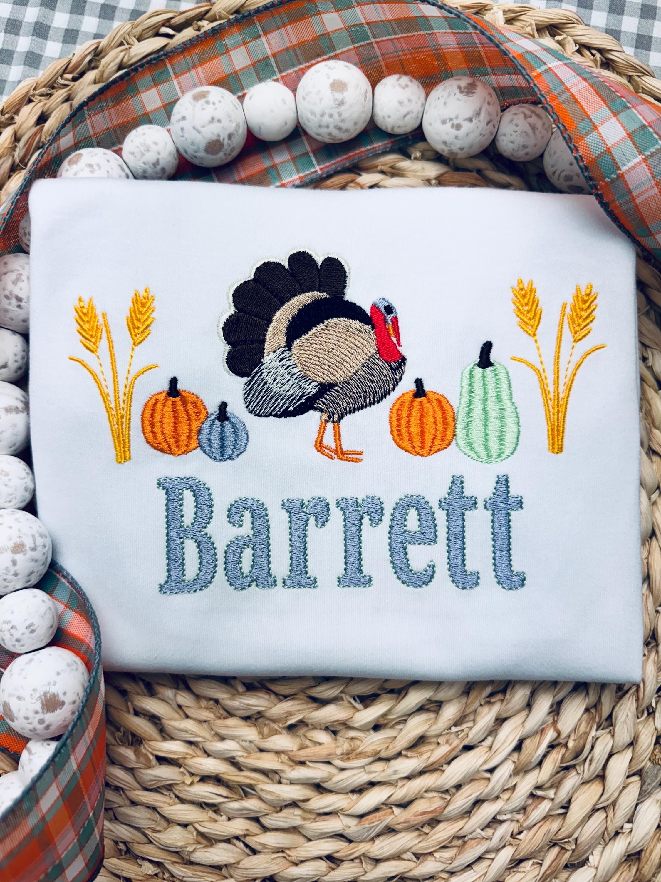 Boys Personalized Turkey Sweatshirt, Thanksgiving Apparel, Monogrammed ...