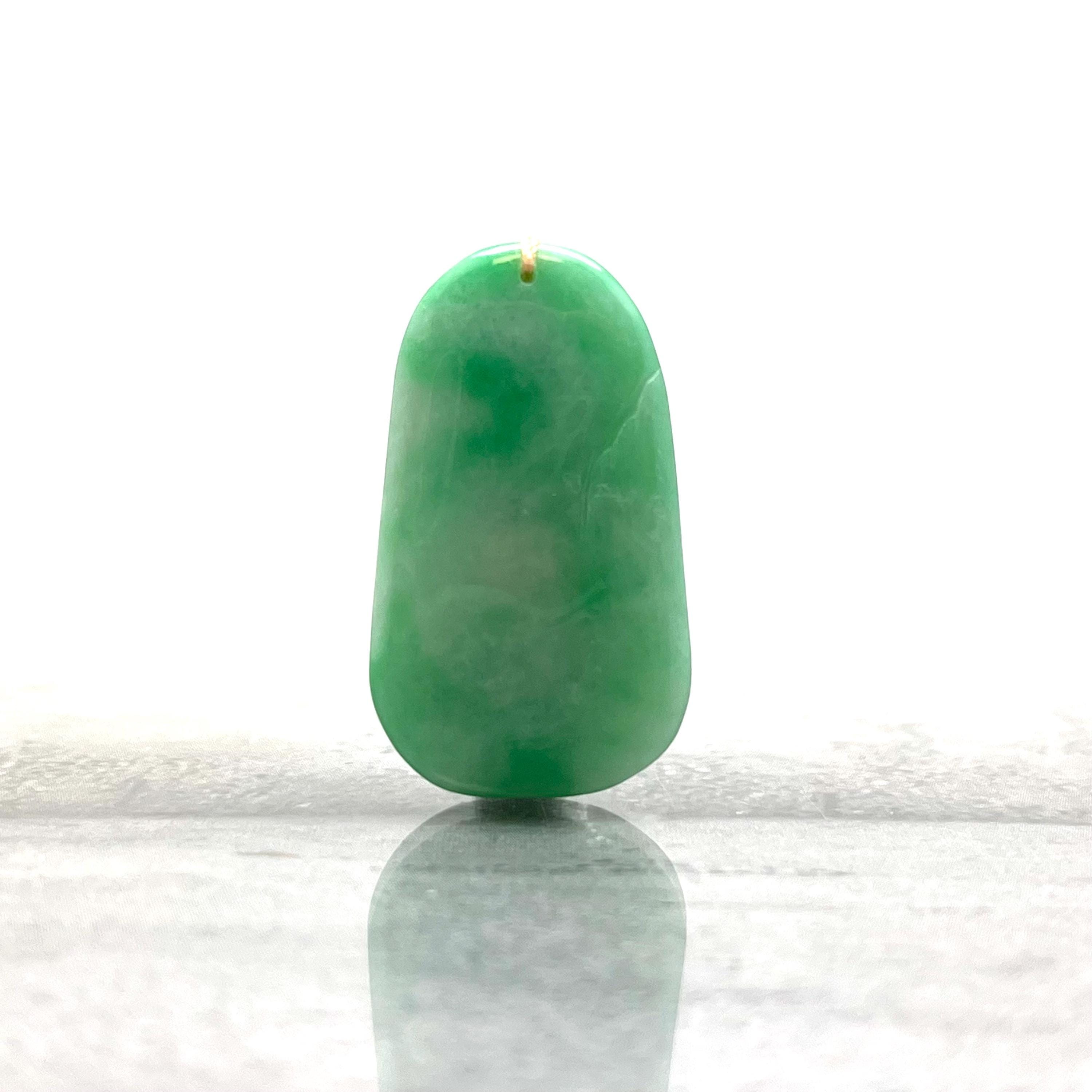 Natural Apple Green Jadeite Jade A Grade Carved With Lotus and Fish ...
