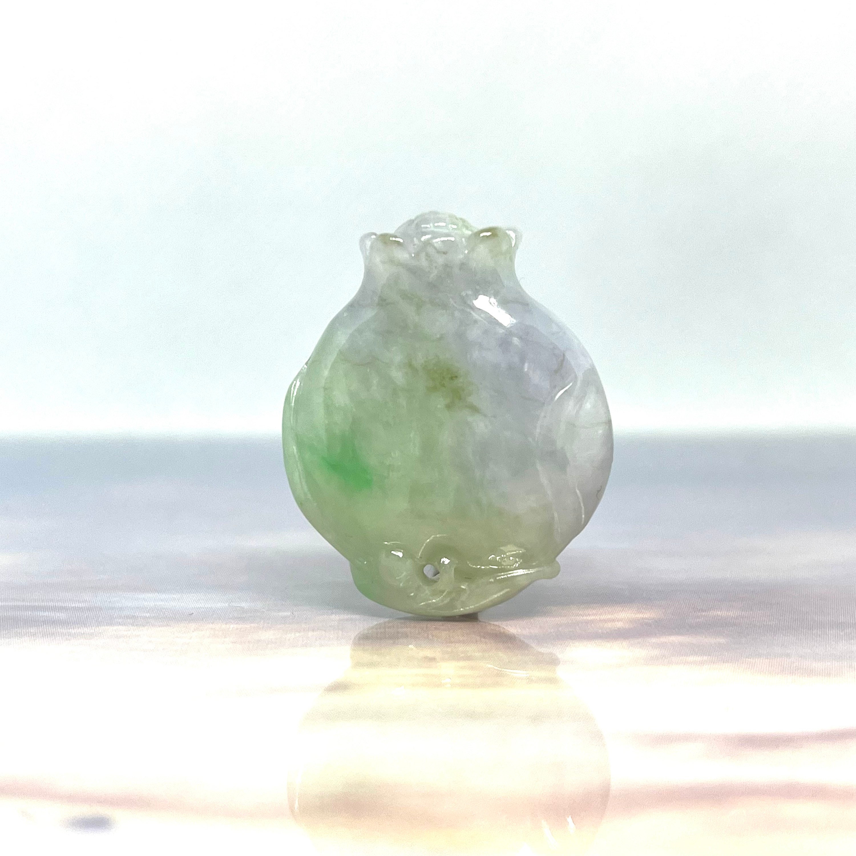 Natural Bio Color Jadeite Jade A Grade Carved With Money Bag Pendant ...