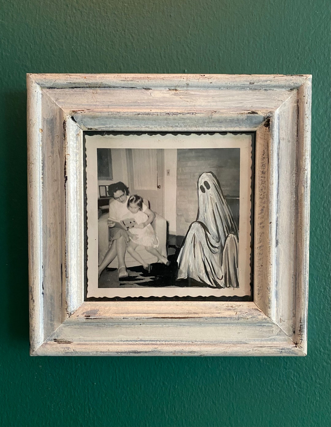 Creepy Ghost Photo Collage Framed Painting - Etsy