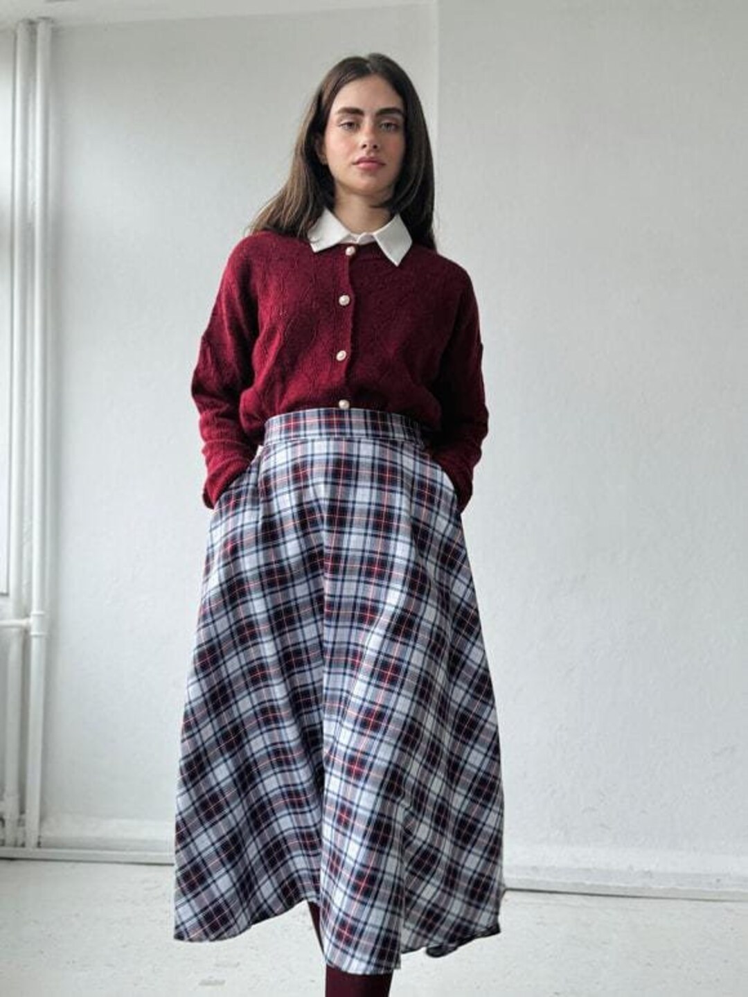 Retrobird Valerie Multi-colored Long A-line Skirt With Flowing Pleats ...