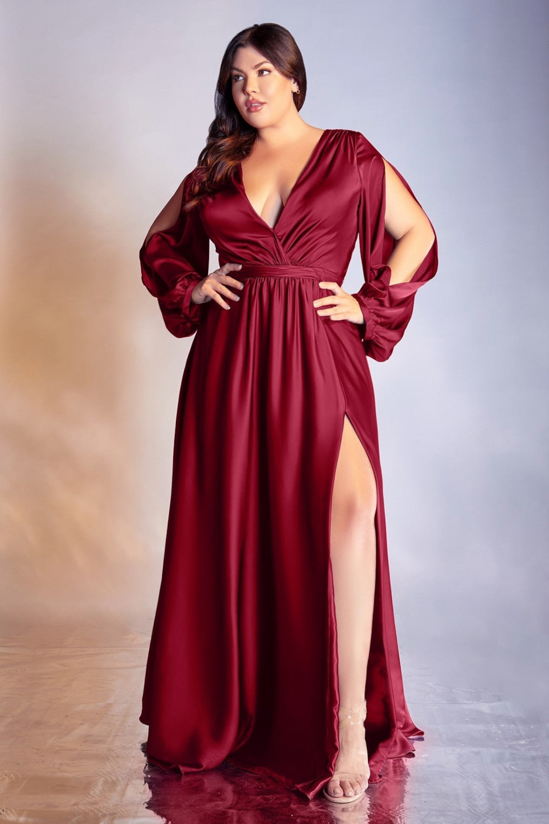 Curve Satin Modest Dress Plus Size Prom & Bridesmaid Gown - Etsy