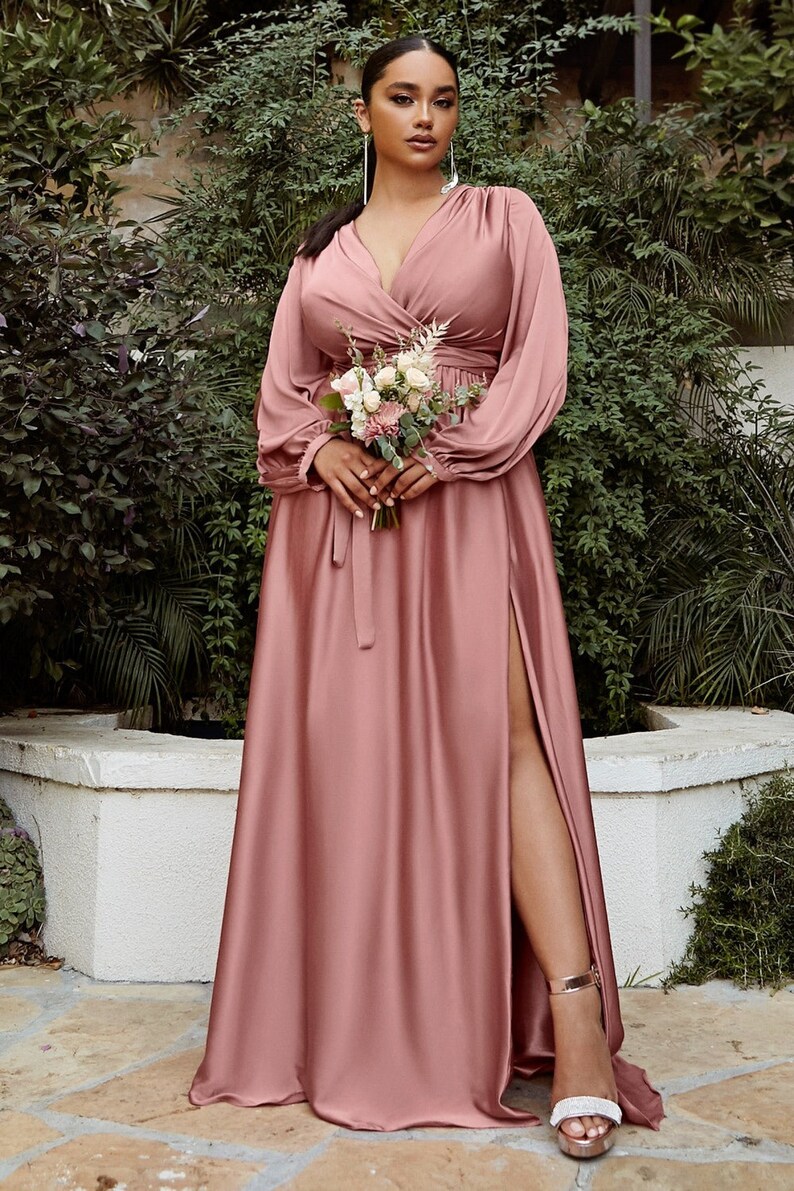 Curve Satin Modest Dress Plus Size Prom & Bridesmaid Gown - Etsy