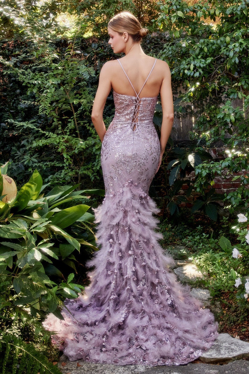 Feather MERMAID Prom & Bridemaid GOWN Luxury Gala Special - Etsy