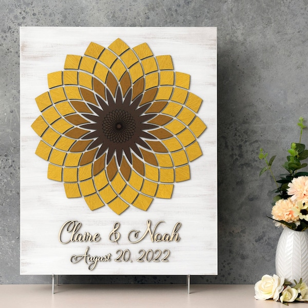 Sunflower Guest Book - Etsy