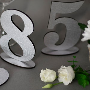 SILVER Table Numbers Wedding Table Decor Wooden Table Numbers, Wedding ...