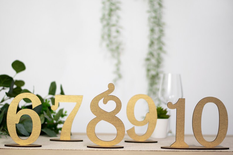 GOLD Table Numbers Wedding Table Decor Wooden Table Numbers | Etsy