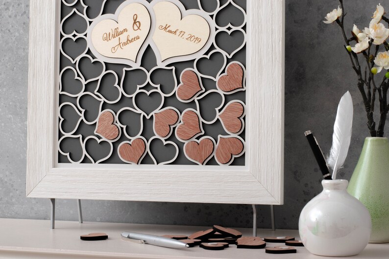 3D Wedding Guest Book Alternative Frame Custom Guest Book - Etsy