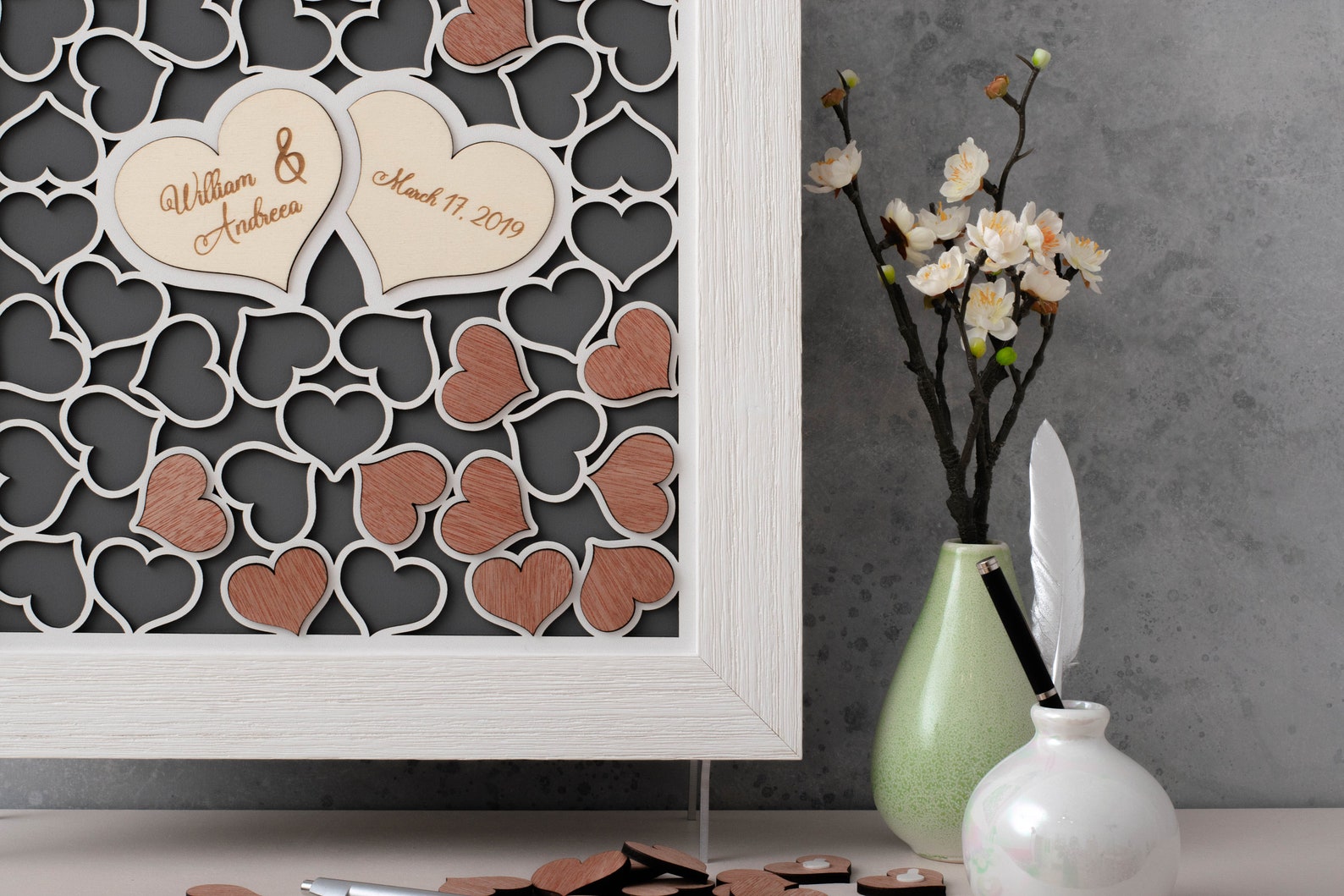 3D Wedding Guest Book Alternative Frame Custom Guest Book - Etsy