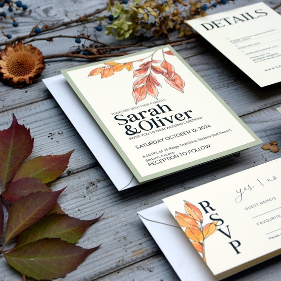 Fall Wedding Invitations With Ribbon Ideas For Wedding Invitations
